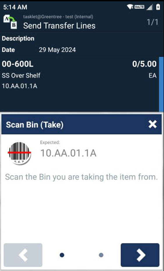 Tasklet – Mobile warehouse management for Greentree