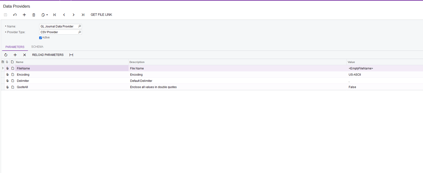 Preparing a CSV file for CSV type data provider