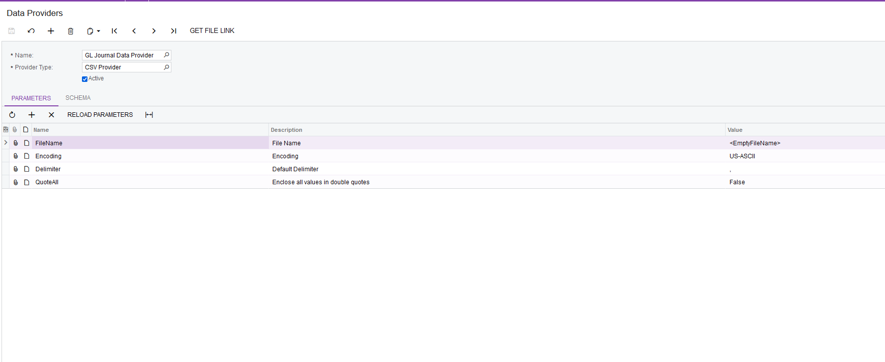 Preparing a CSV file for CSV type data provider