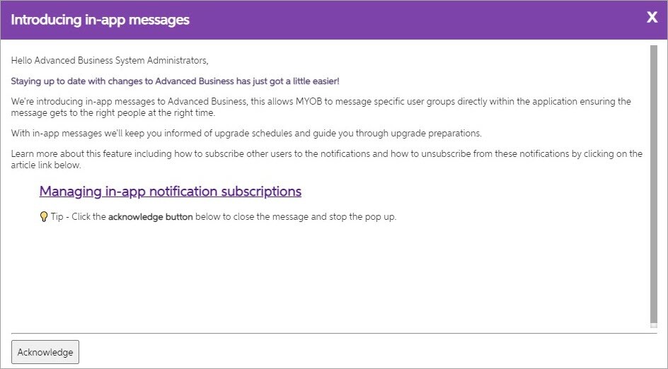 Managing in-app notifications