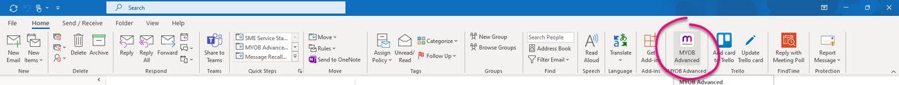 Configuring the Microsoft Outlook add-in
