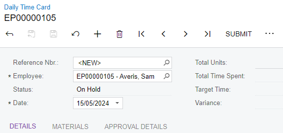 Doing timesheets for different dates or people